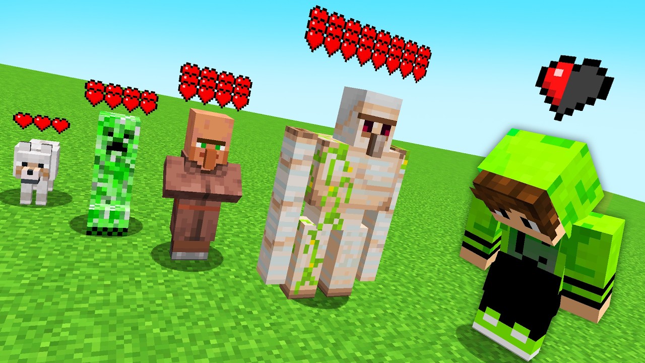 Which Mob Has More HEARTS In Minecraft? - YouTube