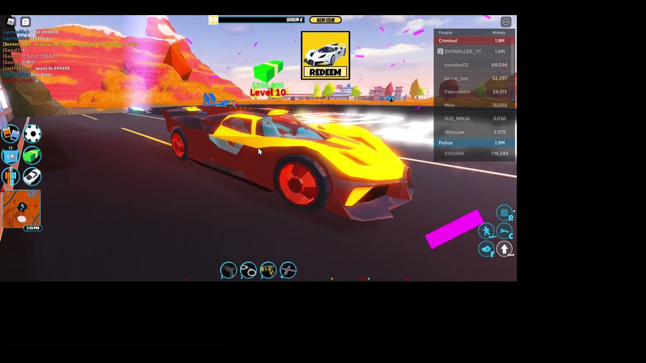 I got level 10 car in jailbreak! (BUGATTI BOLIDE) - YouTube