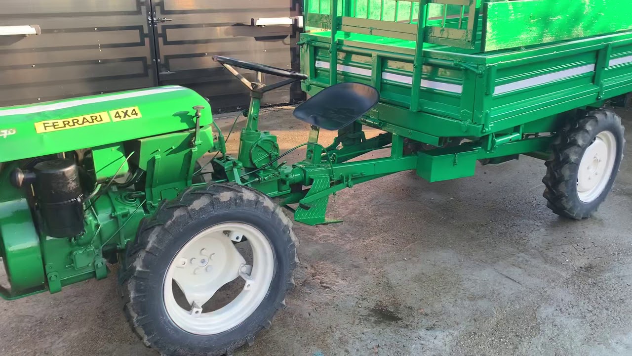 Motocultor tractoraș 4x4 diesel Ferrari 21cp - YouTube