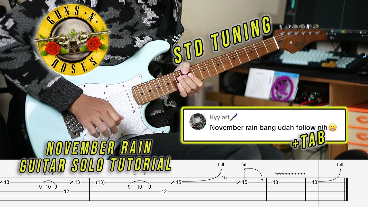 Guns ‘N Roses - November Rain Guitar Solo Tutorial & TAB (Std Tuning ...