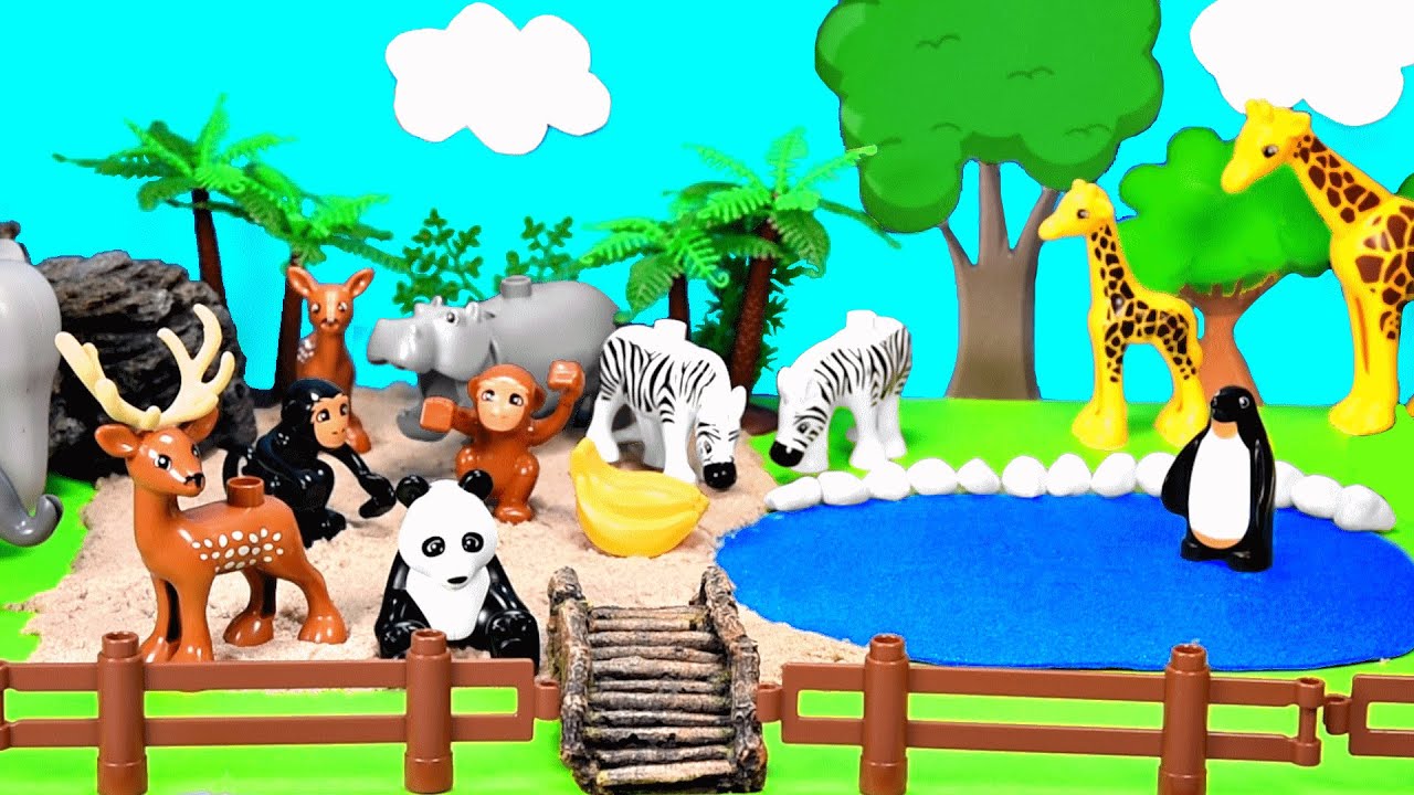 Wild Zoo Animal Toys For Kids - Let's Learn Animal Names - YouTube