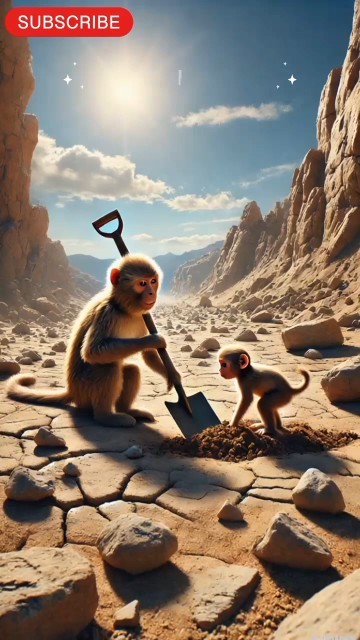 A monkey digging a hole in a desert #ai #shorts #trending - YouTube