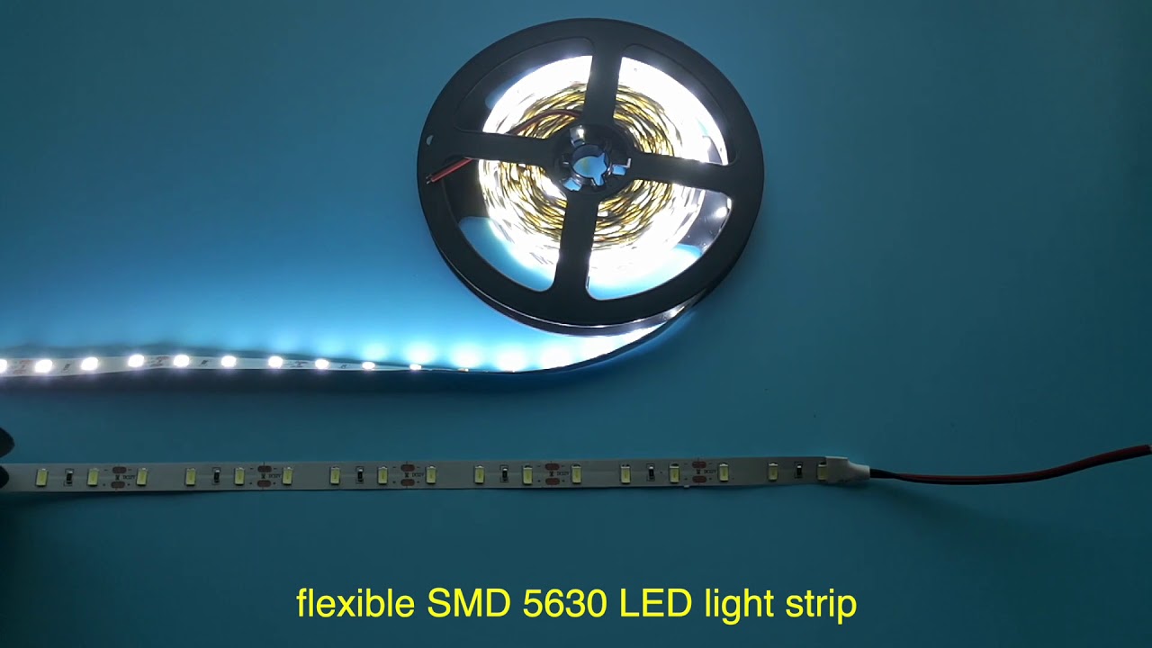 5 meters 300 LEDs white light 5630 LED strip - kutop.com - YouTube