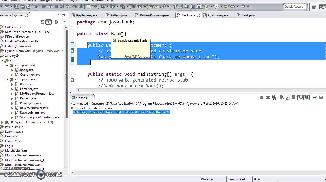 Java in Tamil - Constructor, Parameterized Constructor - YouTube
