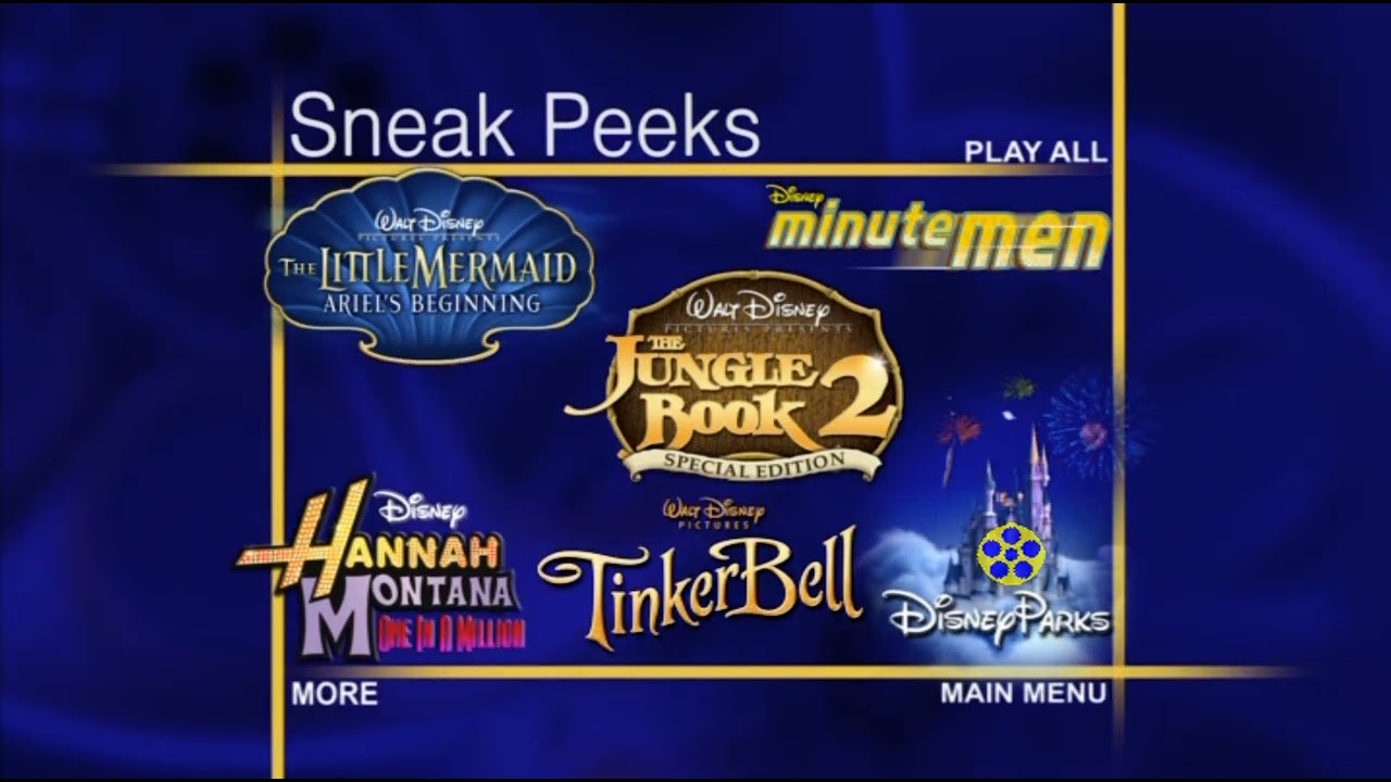 Sneak Peeks Menu 2008 Dvd