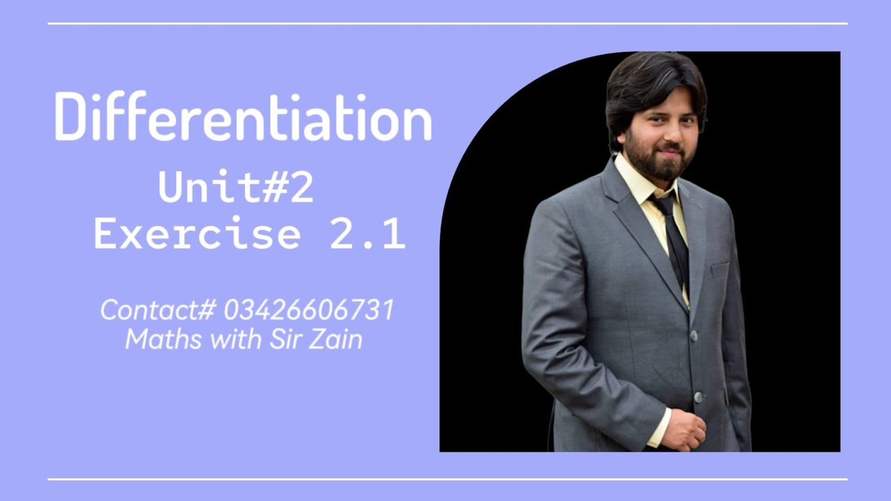 Class 12 Maths| Unit #2 Differentiation | Exercise 2.1 - YouTube