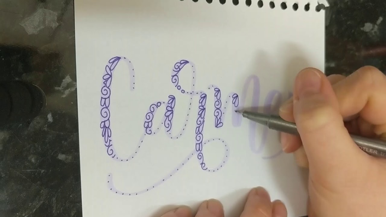 Carmen - modern calligraphy name - real time lettering - YouTube