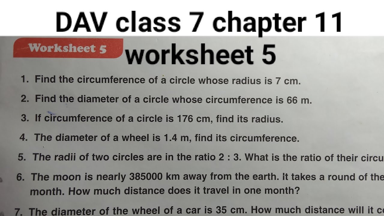 DAV class 7 chapter 11 worksheet 5 ।Class 7 maths chapter 11 worksheet ...
