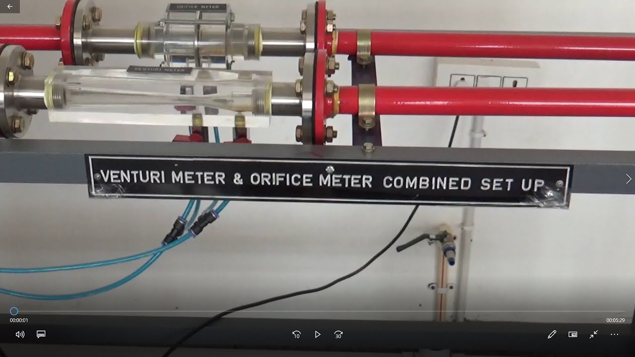 Measurement of coefficient of discharge of Venturi-meter & Orifice ...