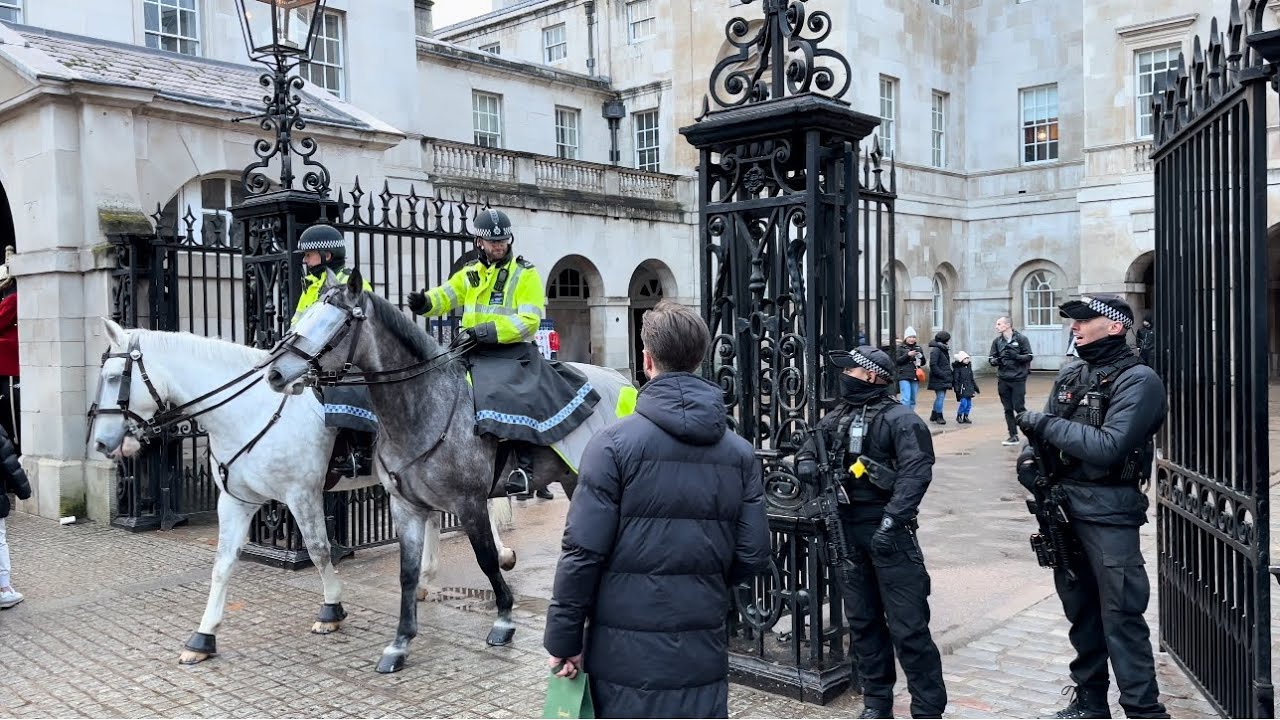 Intense Security: Armed Police Protect Royal King's Guards at Horse ...