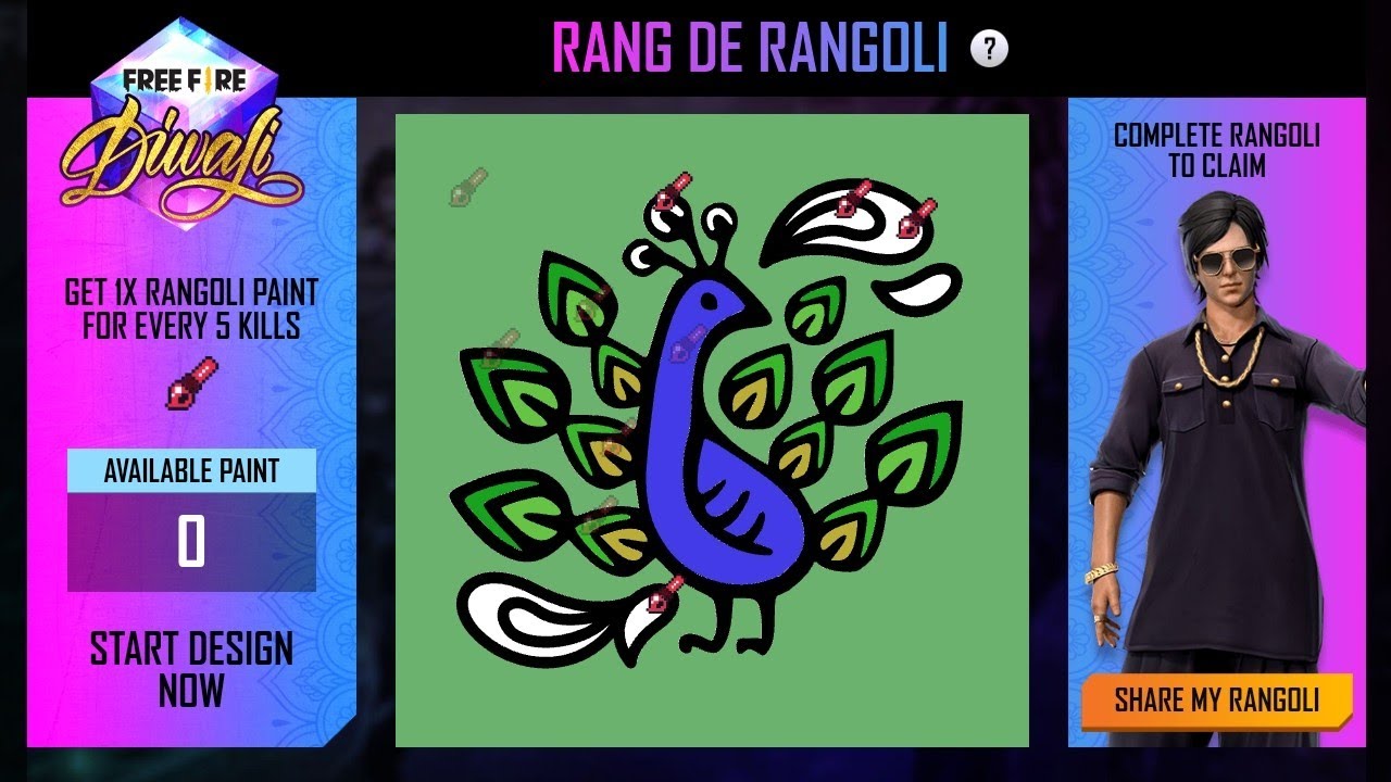 HOW TO COMPLETE RANG DA RANGOLI EVENT FREE FIRE RANG DE RANGOLI - YouTube