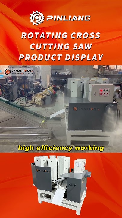 Rotating cross cutting saw machine - YouTube