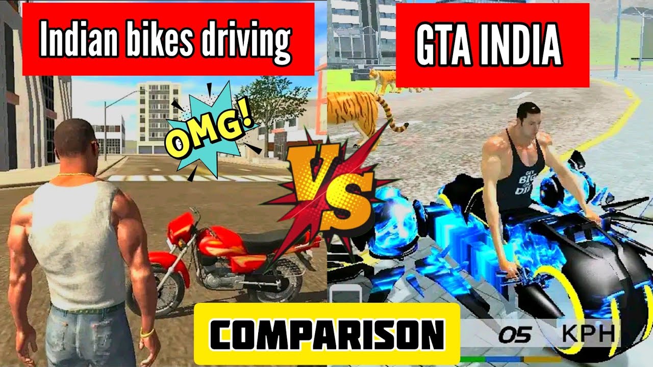 BIG COMPARISON BETWEEN INDIAN BIKES DRIVING 3D VS GTA INDIA IN TAMIL ...