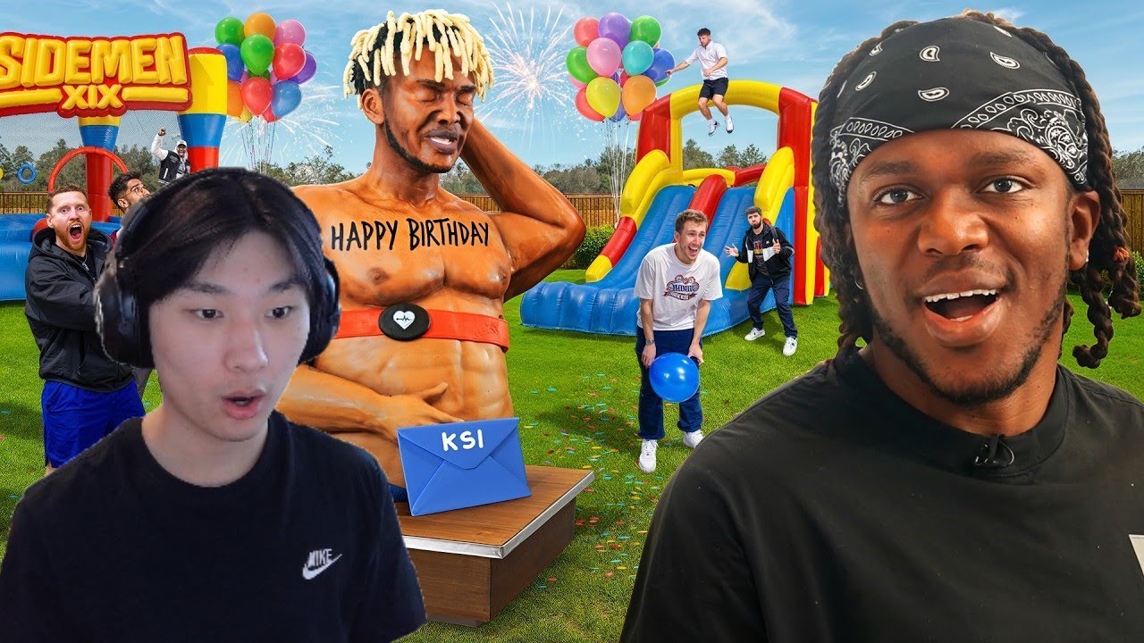 REACTING TO SIDEMEN SURPRISE KSI WITH SECRET BIRTHDAY PARTY - YouTube