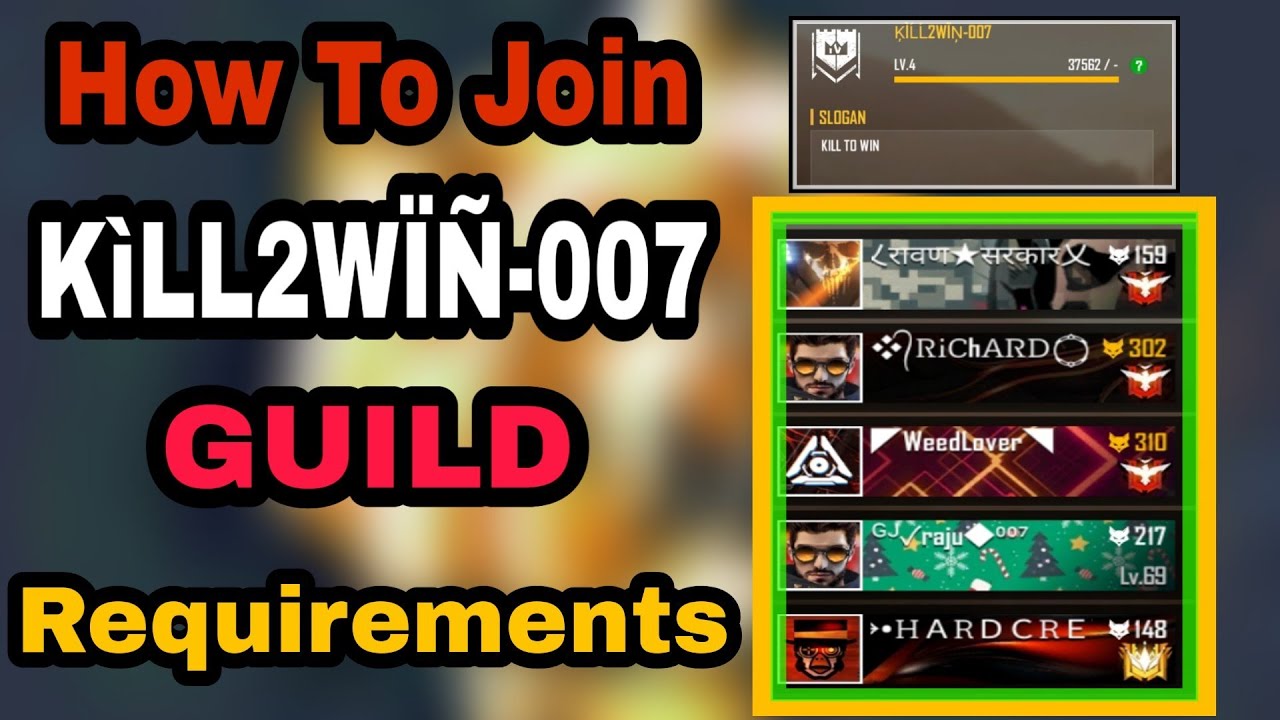 How to join kill2win007 guild in free fire (killtowin007 guild ...
