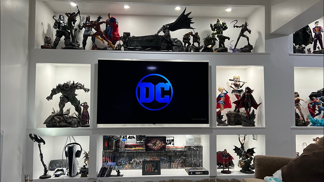 How We Built a Custom Media Wall and Statue Collection Display | DIY ...