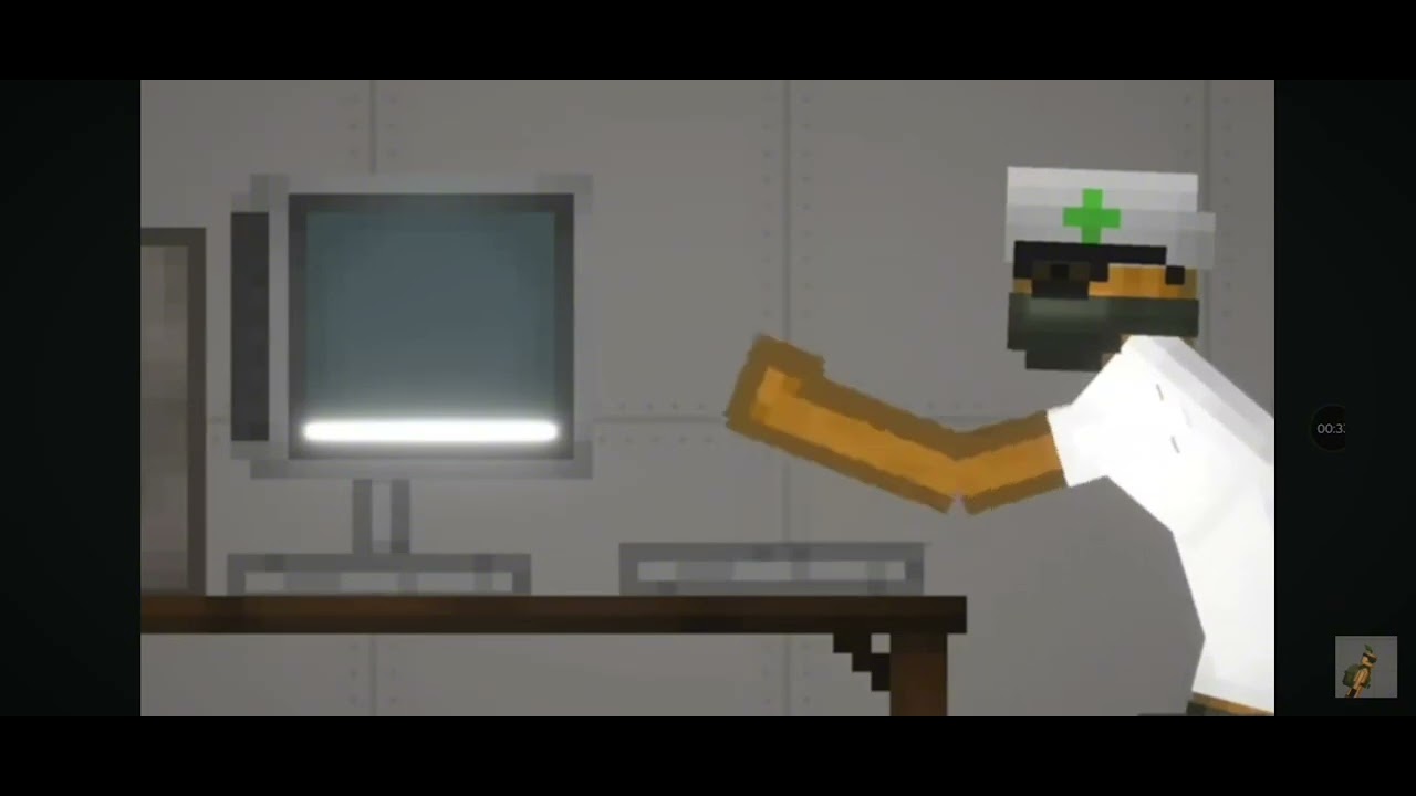 Nurse plays minecraft on the computer for 10 minutes straight - YouTube