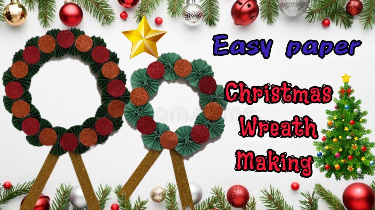 Easy Christmas Wreath making in paper | Handmade decoration for ...