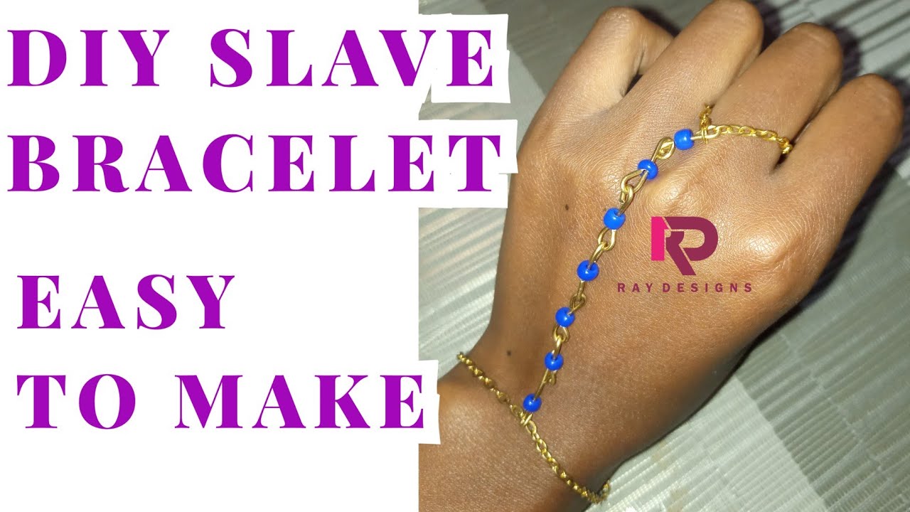 DIY slave bracelet /easy to make /for beginners/chain jewelry /hand jewelry tutorial /wire ...