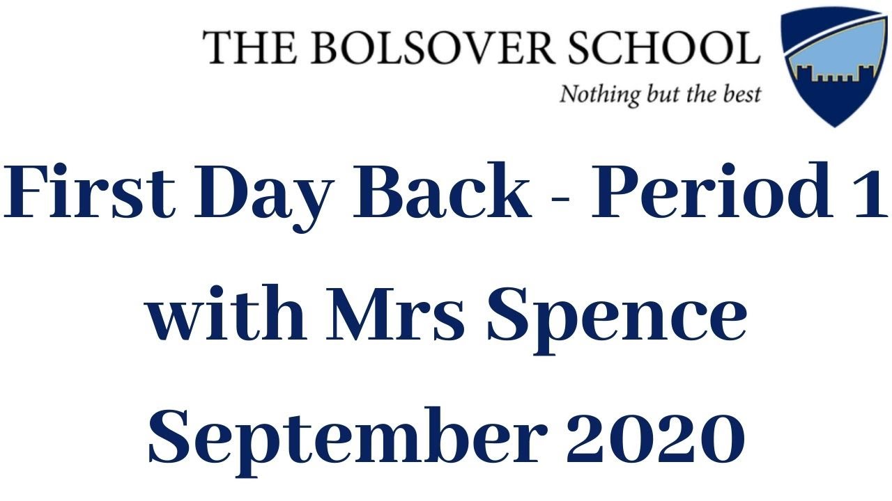 First Day Back - Period 1 with Mrs Spence | The Bolsover School - YouTube