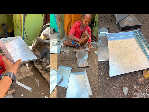 Making of Metal Dustbin tray - Tempting - YouTube