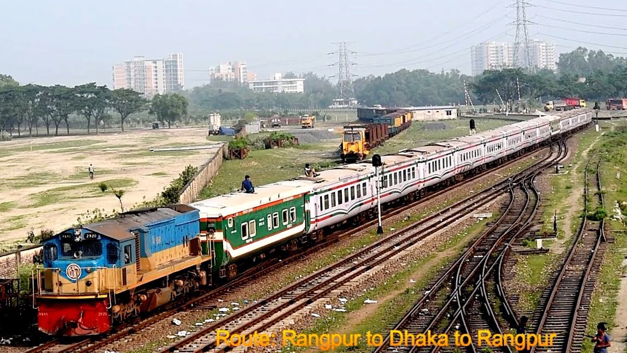 Rangpur Express Train is Entering Bangabandhu Bridge East of Bangladesh ...