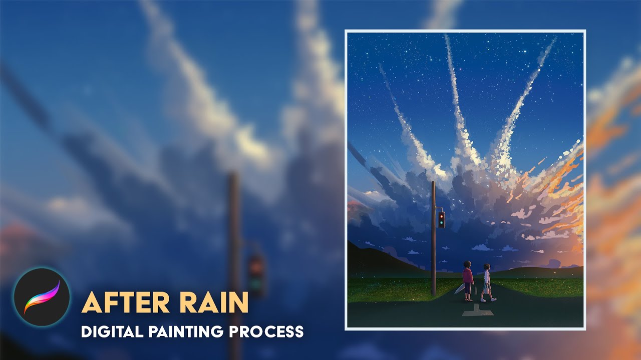 After Rain - Digital Painting process - YouTube