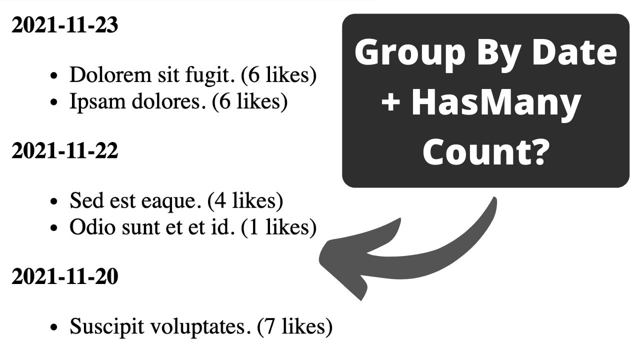 Eloquent Practice Group By Raw And Hasmany Youtube