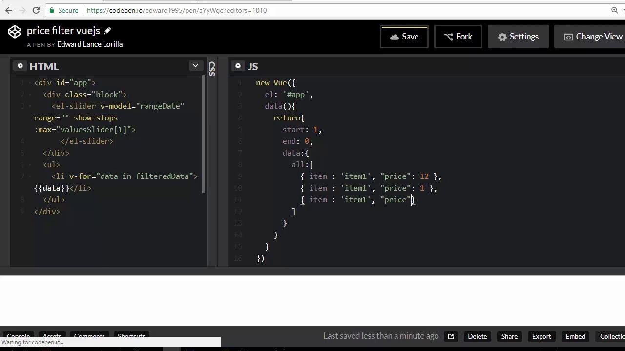 Price Filter Vuejs Youtube