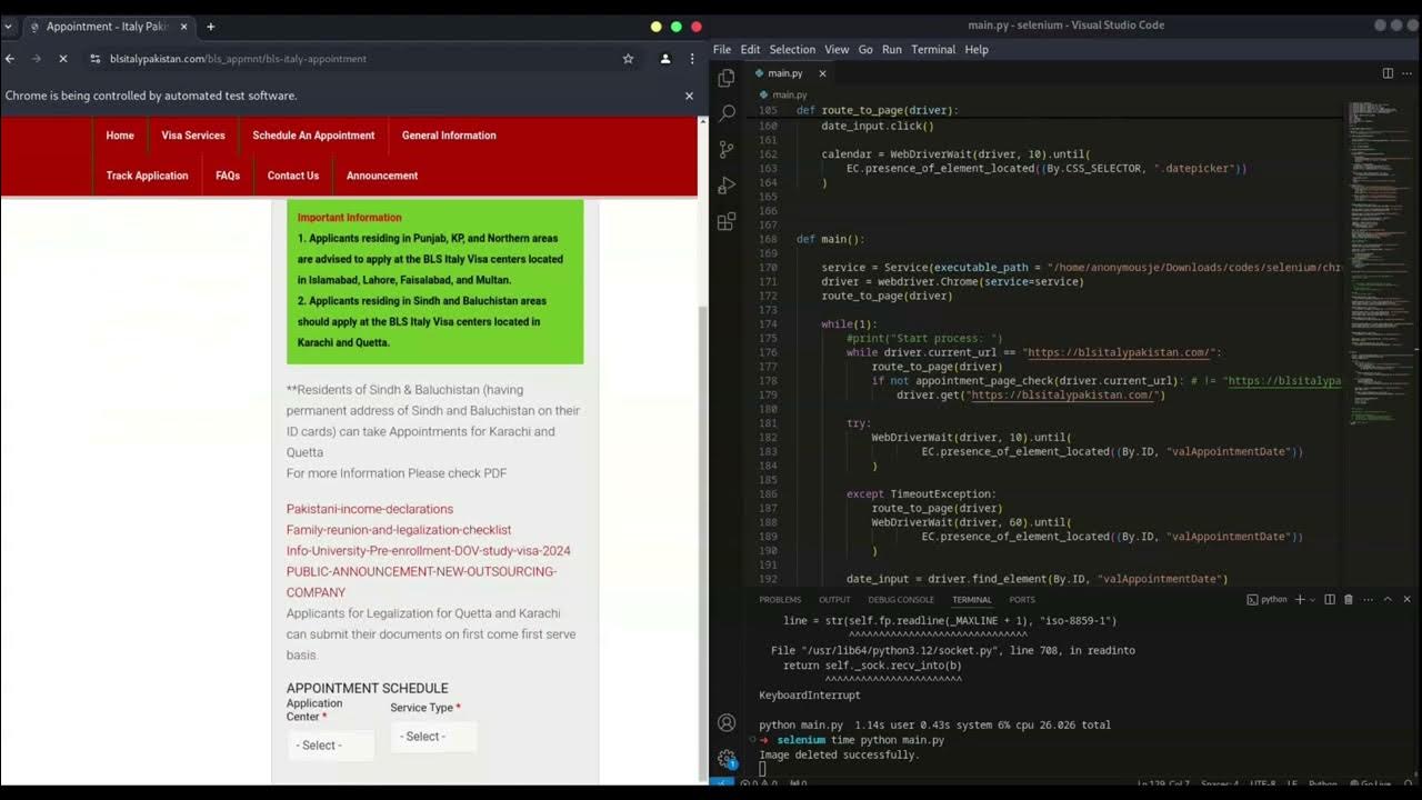 [NEW] BLS Italy Visa Appointment Bot || Automatic Visa Appointment Alert Bot using Python ...