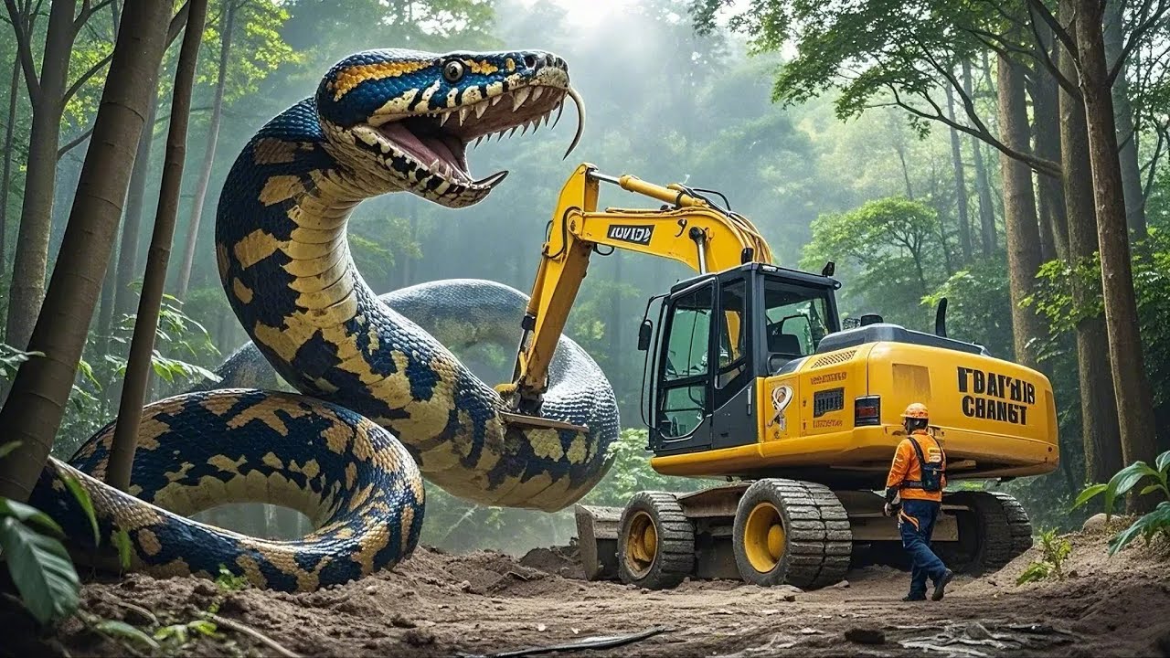 💥EXTREMELY DANGEROUS💥Super Giant Python Discovered by Excavator ...