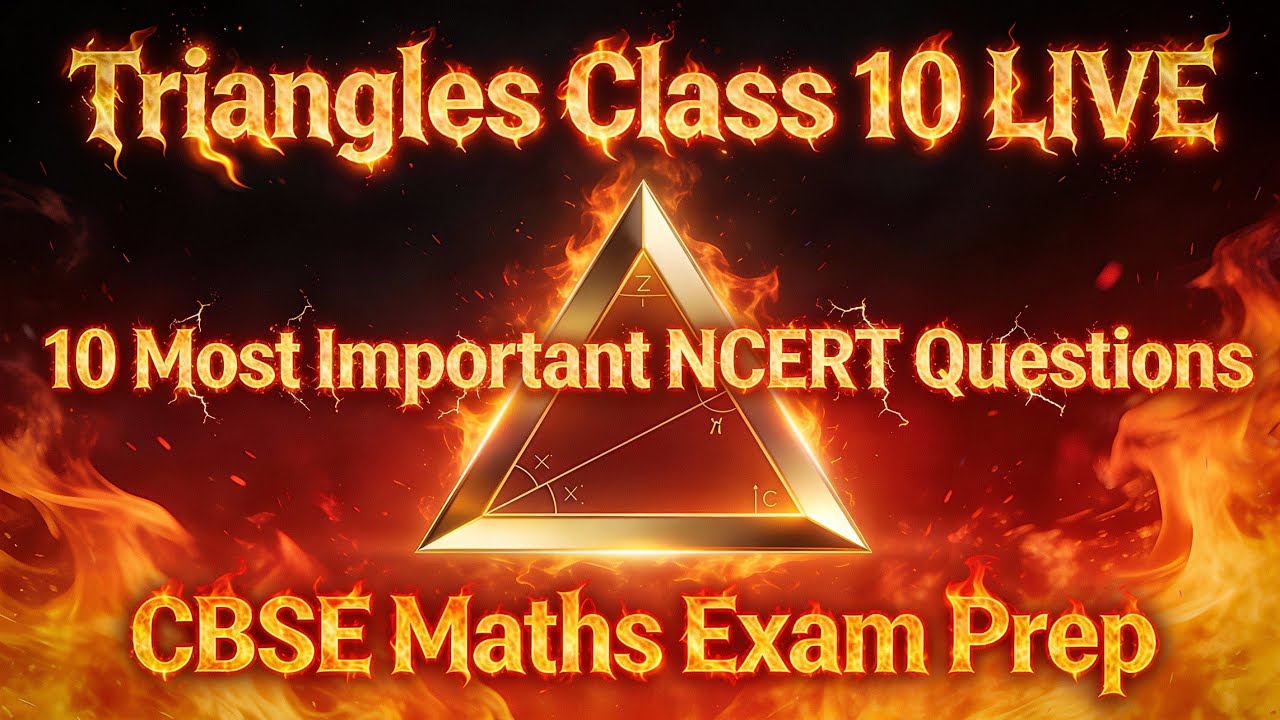 🔥 Triangles Class 10 LIVE | 10 Most Important NCERT Questions | CBSE ...