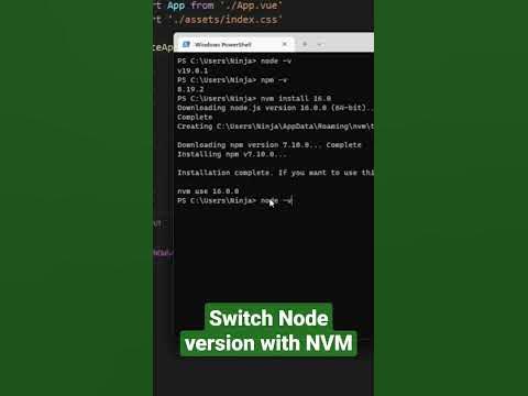 switch node version with NVM #programming #nodejs - YouTube