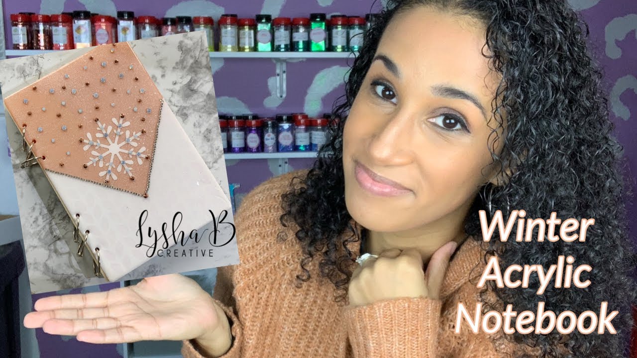 Sparkly Snowflake Acrylic Notebook, Winter Notebook, Working with acrylic blanks, Resin notebook ...