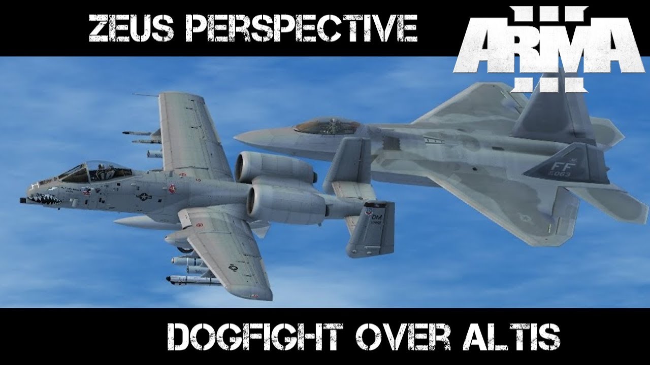 Dogfight over Altis - Zeus Perspective - YouTube