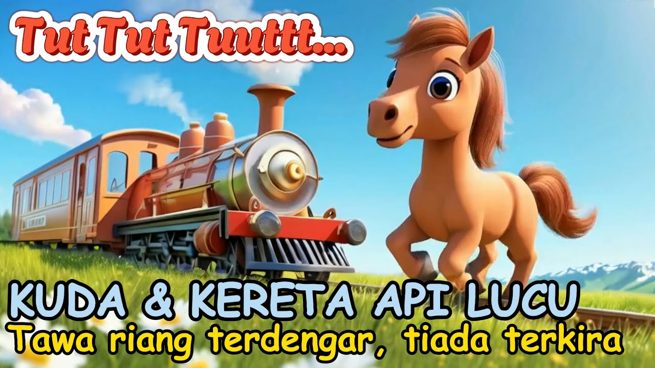 Kartun Anak| KUDA & KERETA API YANG LUCU BERSUARA BUNYI TUUUT TUUT ...