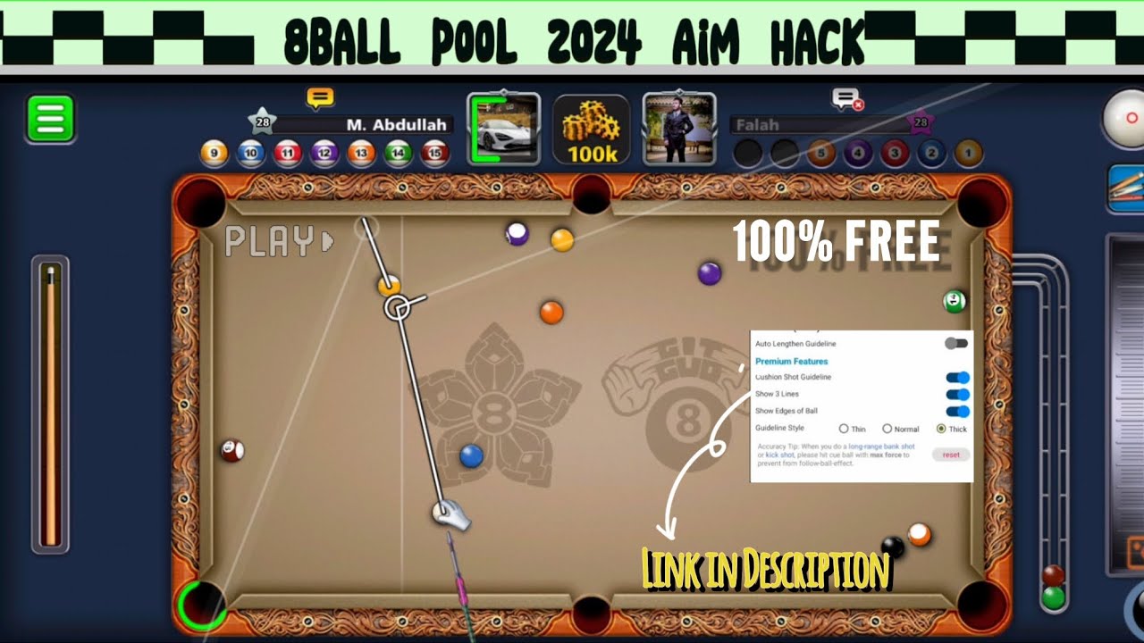8 ball pool free Aim Tool Hack🥶 .8 ball pool Aim hack,3 lines hack ...