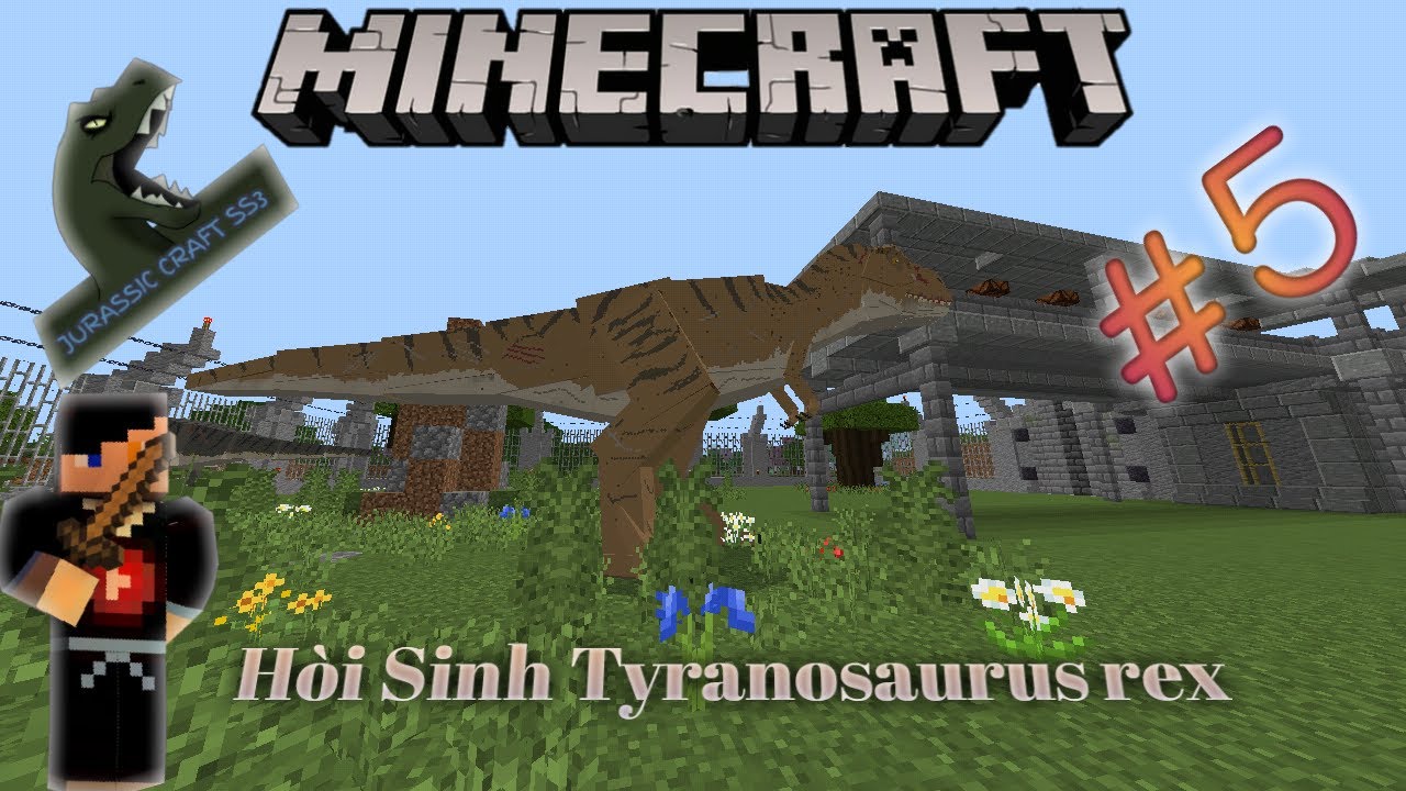 Minecraft Jurassic Craft Ss3 #5 | Hòi Sinh Khủng Long Bạo Chúa T-Rex ...