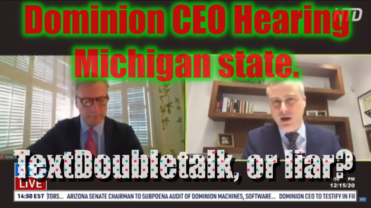 Dominion CEO caught lying! Michigan hearing 2 - YouTube