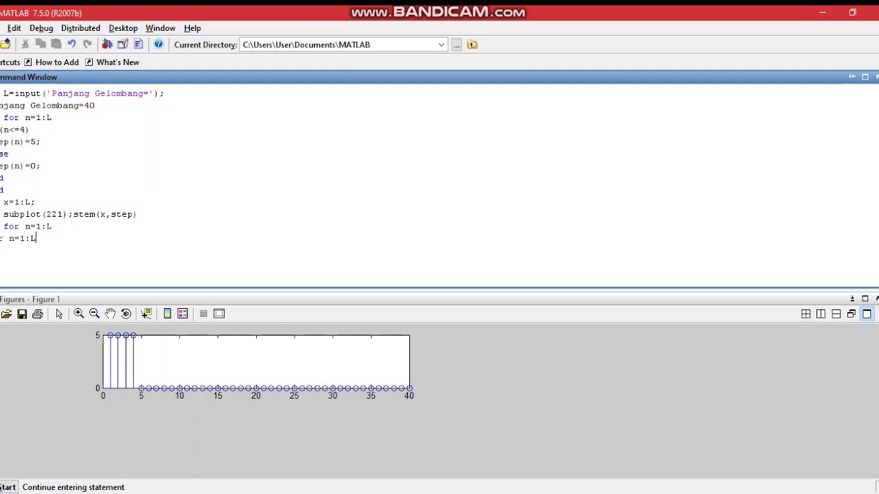 matlab-sinyal diskrit sekuen step - YouTube