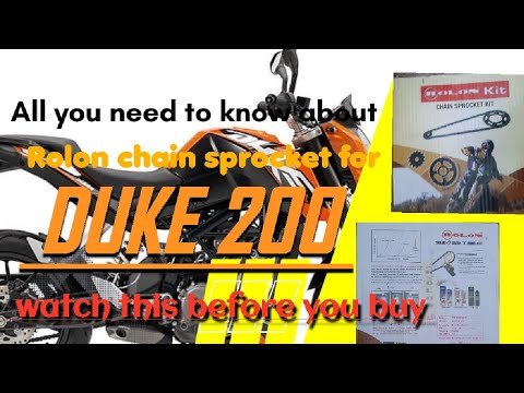 Why you should choose Rolon chain sprocket for your Duke 200 - YouTube