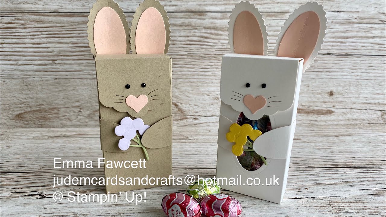 How to create a cute Easter Bunny treat box using Stampin’ Up! Products - YouTube