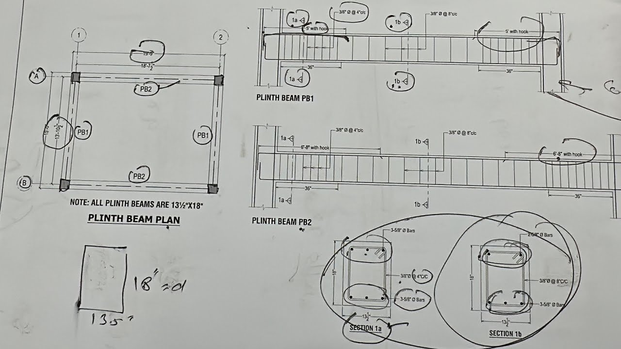 How to Read Structural drawing for Plinth Beam? - YouTube