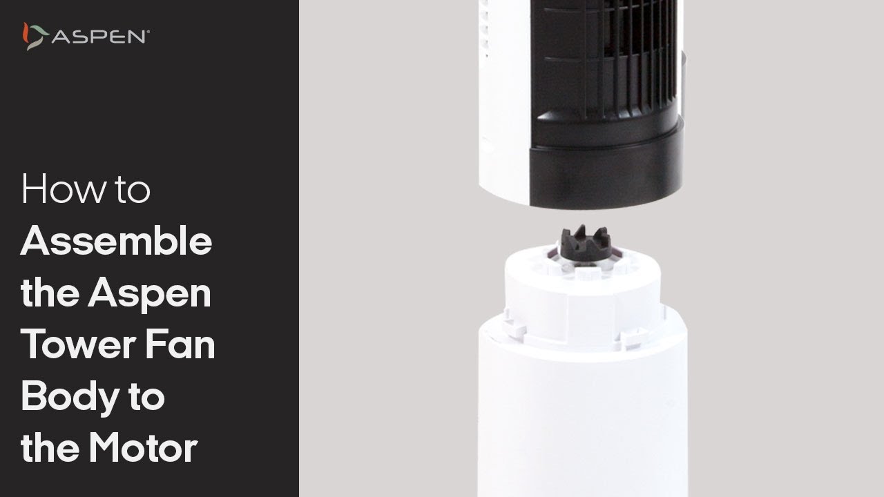 How to Lock the Aspen Tower Fan Body to the Motor - YouTube