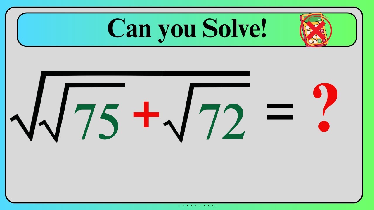 Nice Square Root Math Simplification Problem - YouTube