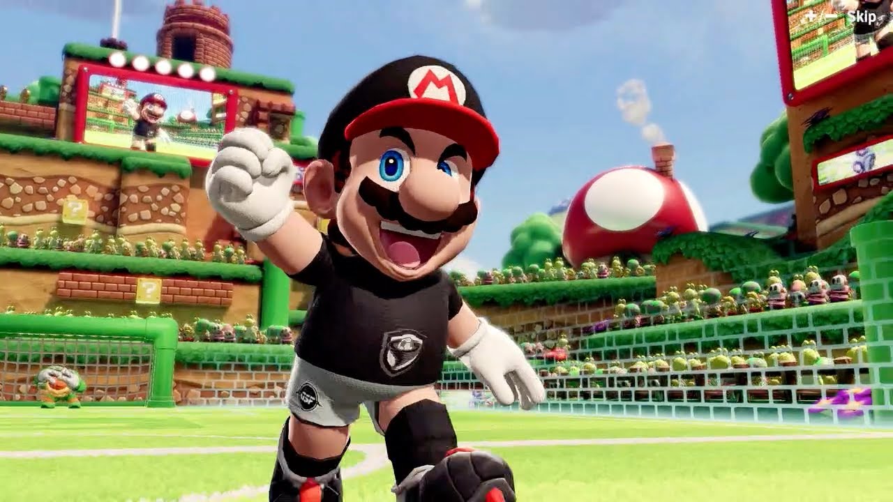 Mario Strikers: Battle League Team Yoshi vs Team Mario Gameplay HD ...