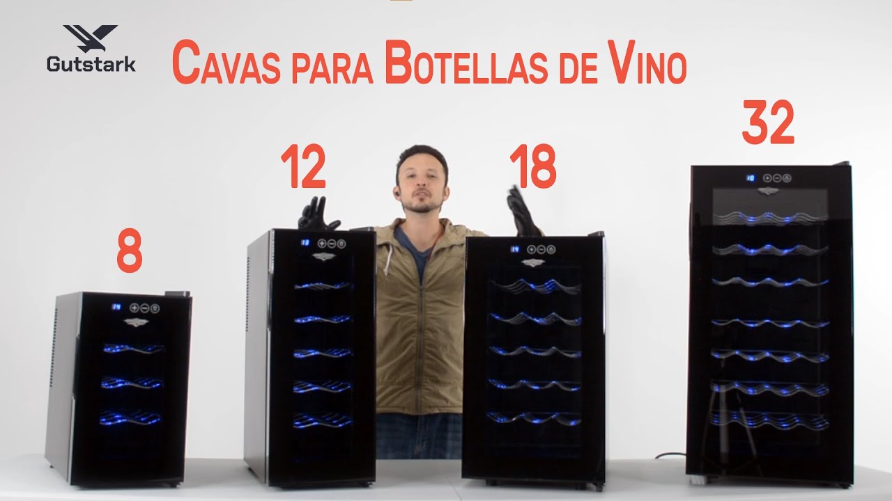 Cavas para Vino con Capacidad de 8, 12, 18 y 32 Botellas Gutstark - YouTube