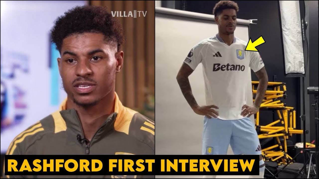Rashford 1st interview at Aston Villa mid Arrival 👏 - YouTube