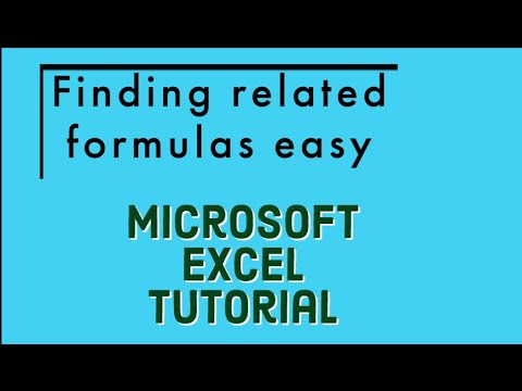 Finding related formulas easy .|Microsoft Excel tutorial - YouTube