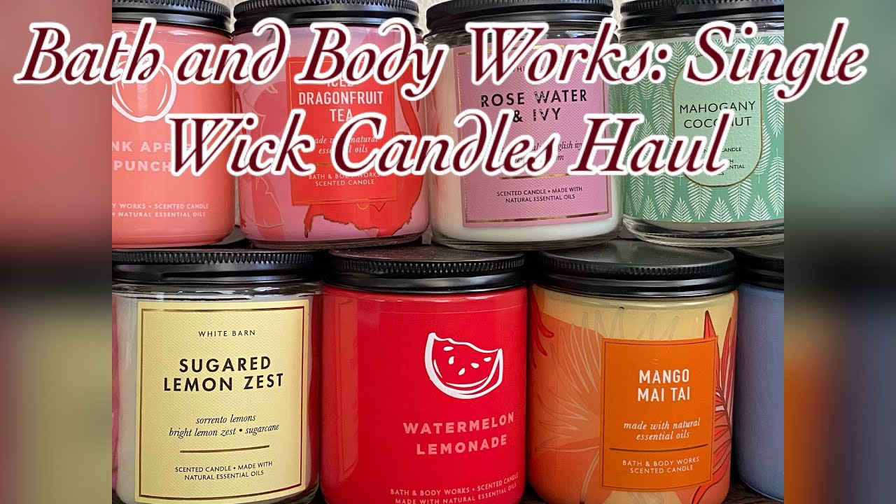 Bath and Body Works: Single Wick Candle Haul - Pink Apple Punch + Iced ...